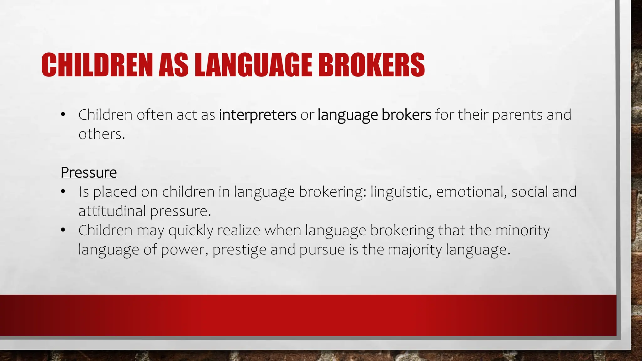 The development of bilingualism: a power point presentation | PPTX