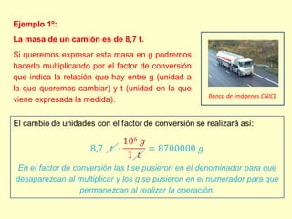 Cambio de unidades masa y volumen utilizando factores de conversión | PPTX