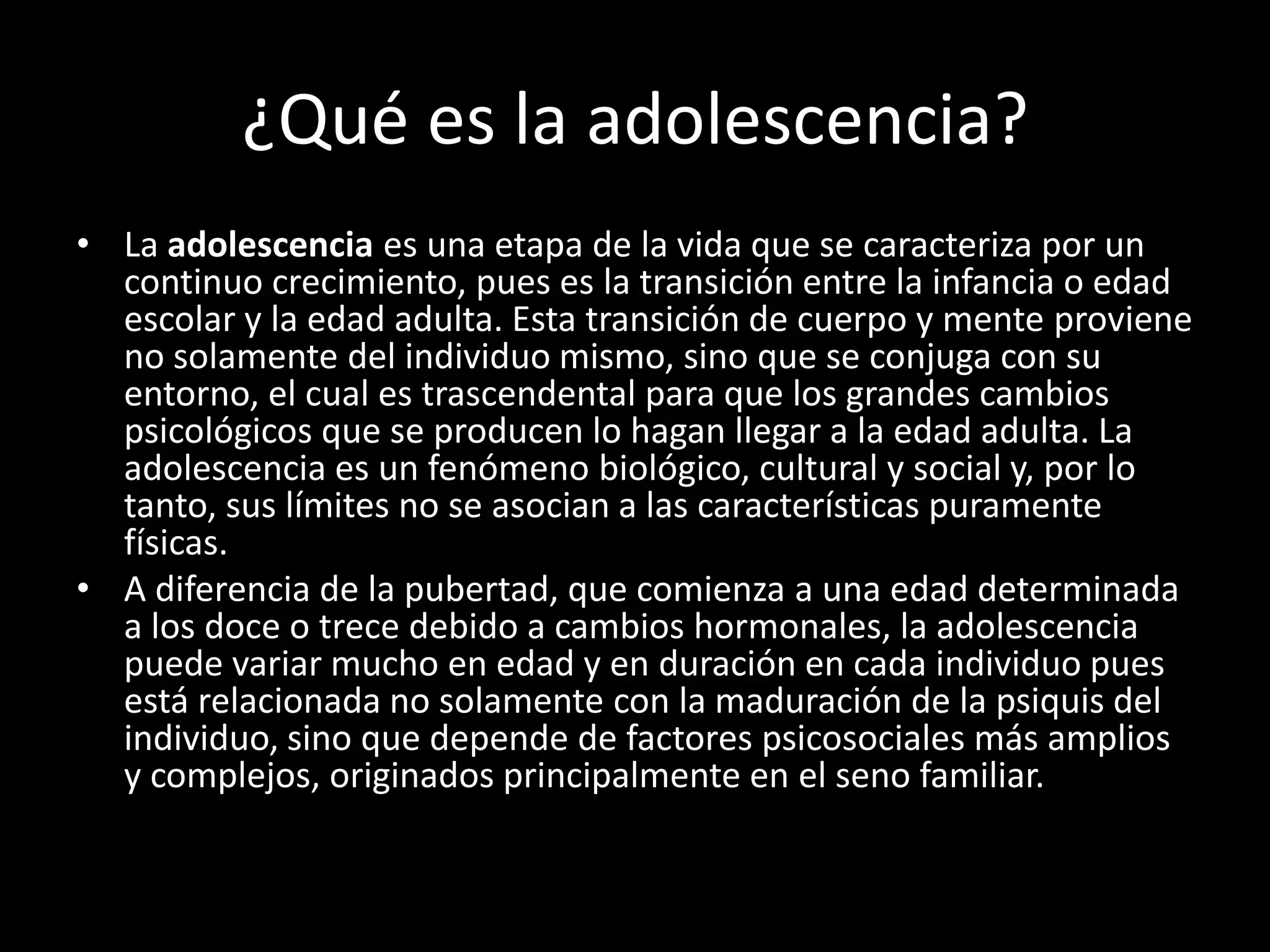 Cambios En La Adolescencia Presentacion Ppt