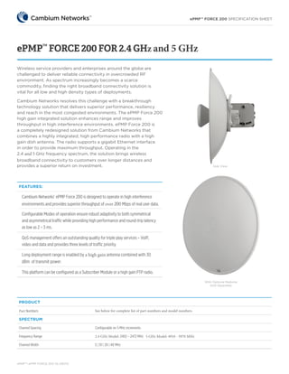 Cambium epmp force 200 2.4 & 5 ghz spec sheet - info tech middle east | PDF