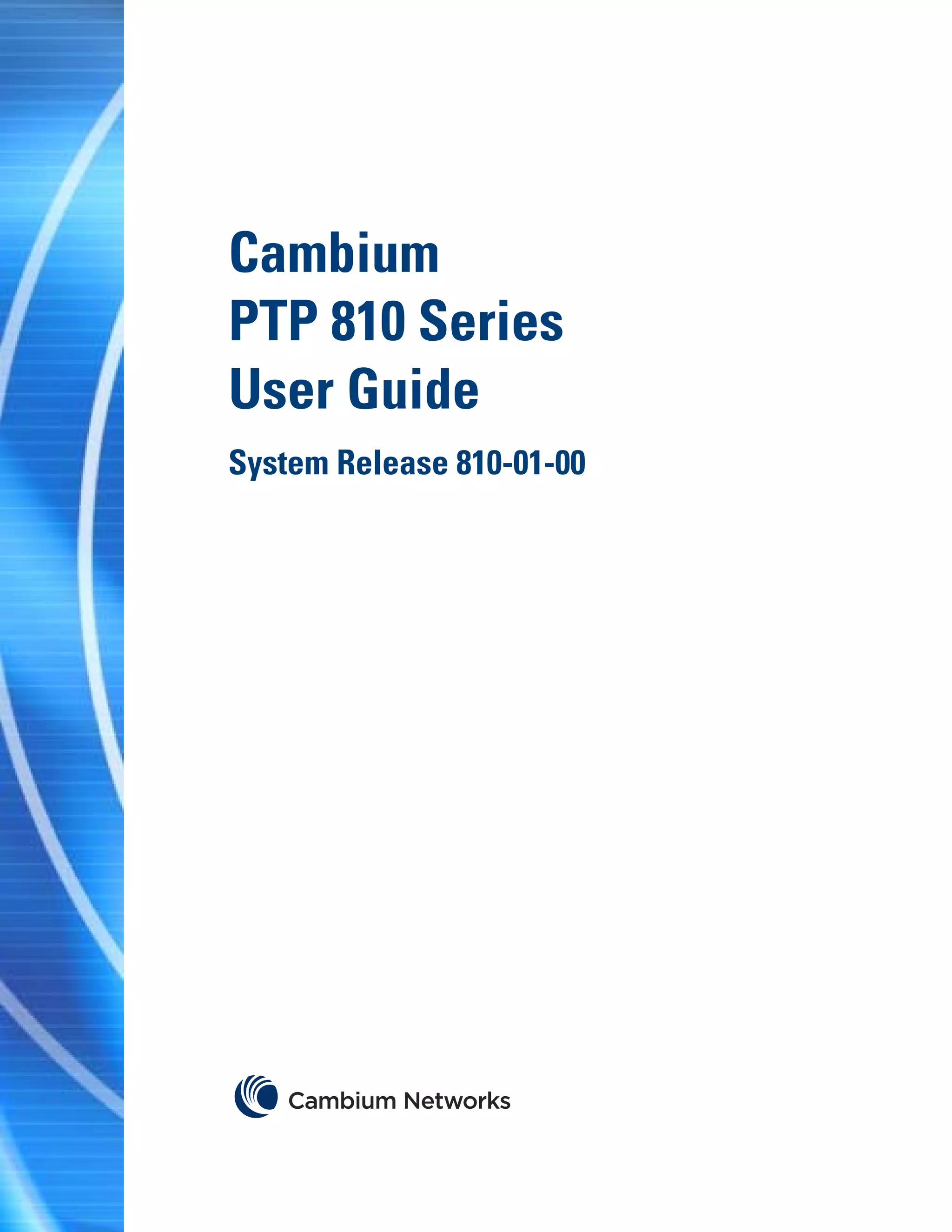 Cambium network ptp 810 series 01 00 user guide | PDF