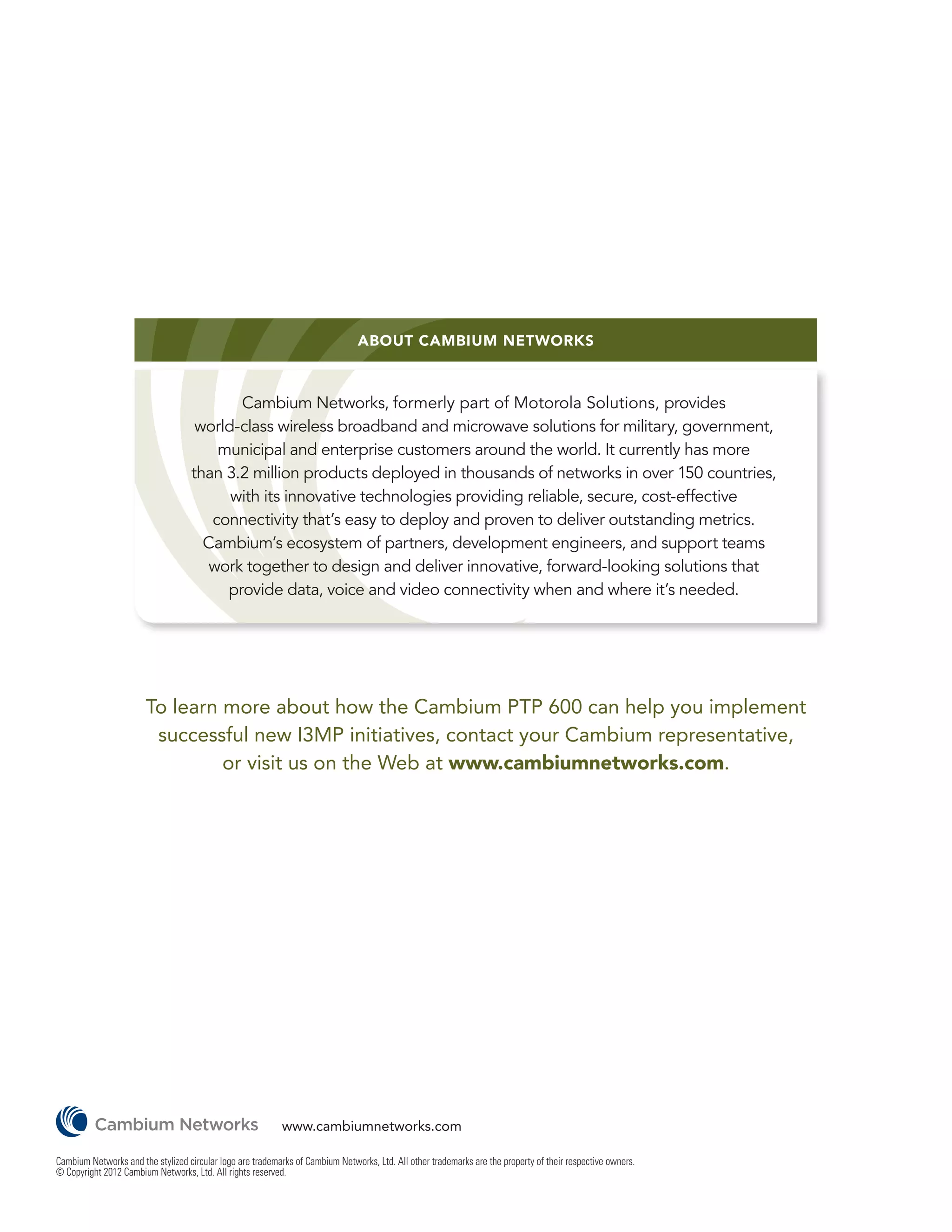 Cambium networks _i3mp_0121 | PDF