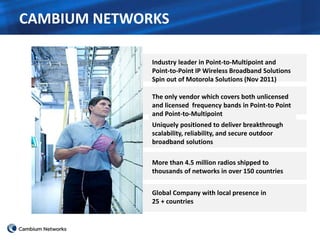 Cambium Networks INCA 29-10-14 | PPT