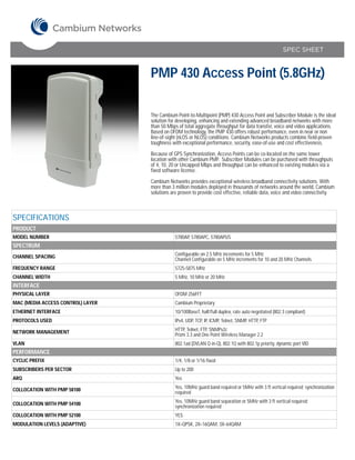 Cambium networks pmp_430_access_point_(5.8_g_hz)_specification | PDF