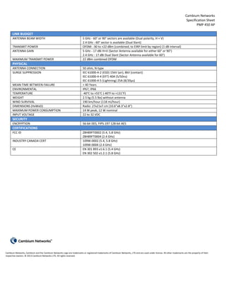 Cambium networks pmp_450_ap_spec_sheet_091613 | PDF