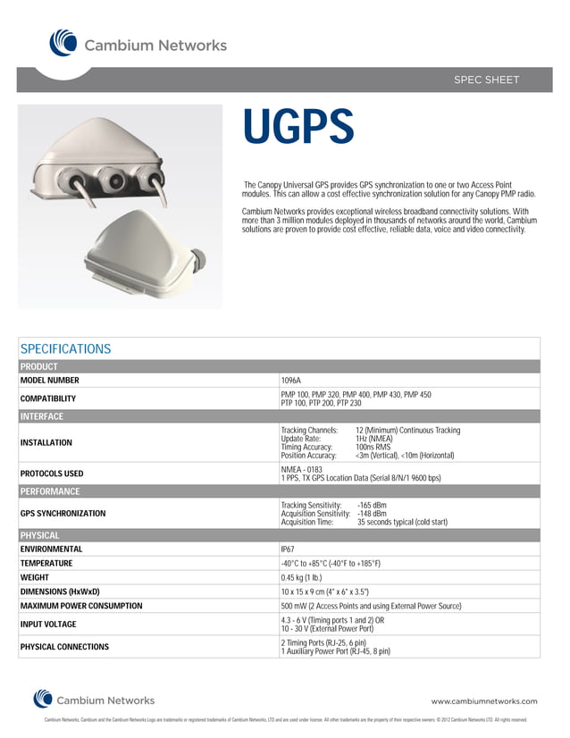 Cambium networks ugps_specification | PDF | Technology & Computing