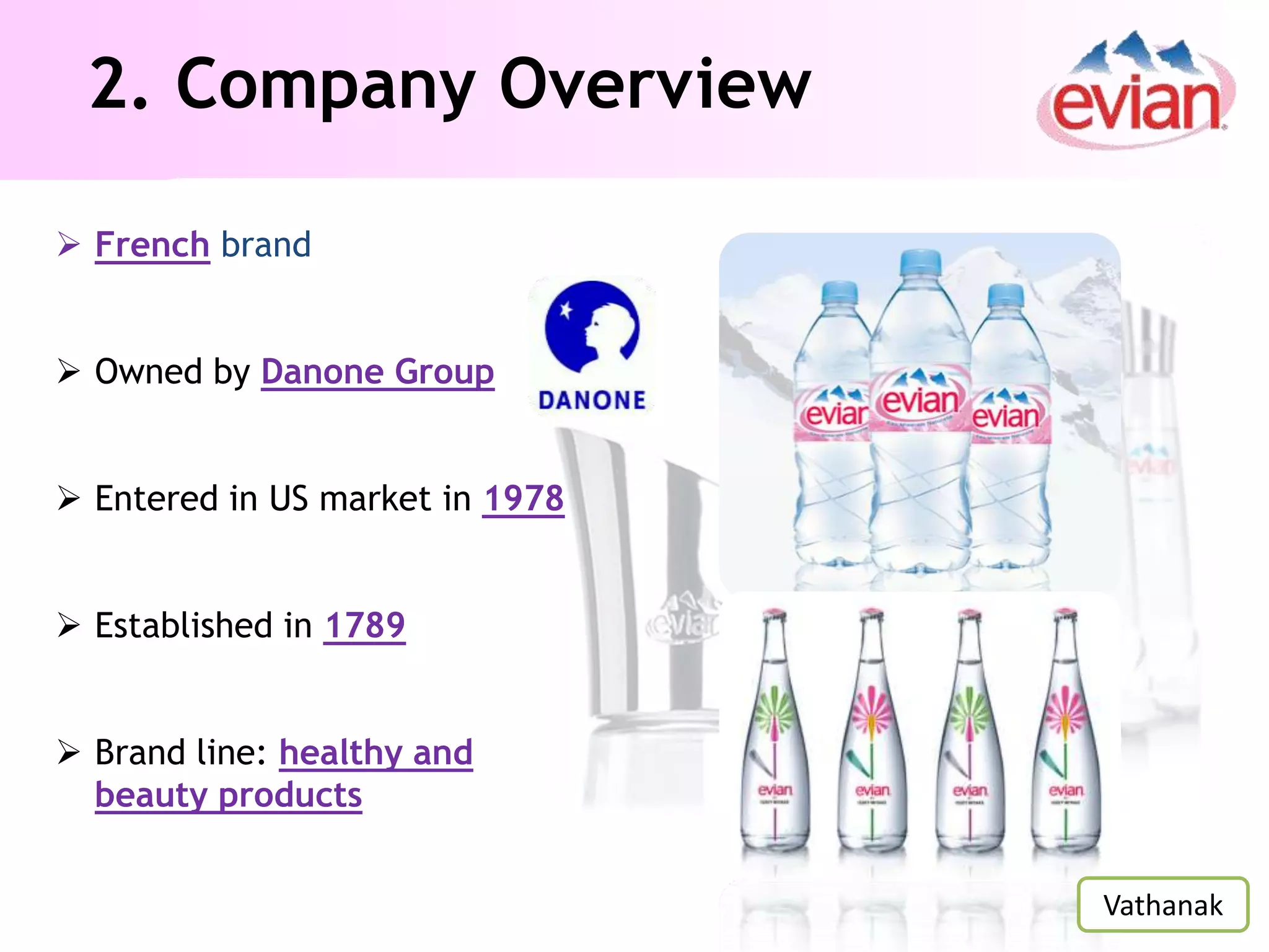 EVIAN mineral water Cambodia market analysis - | PPTX | Business | Business and Finance