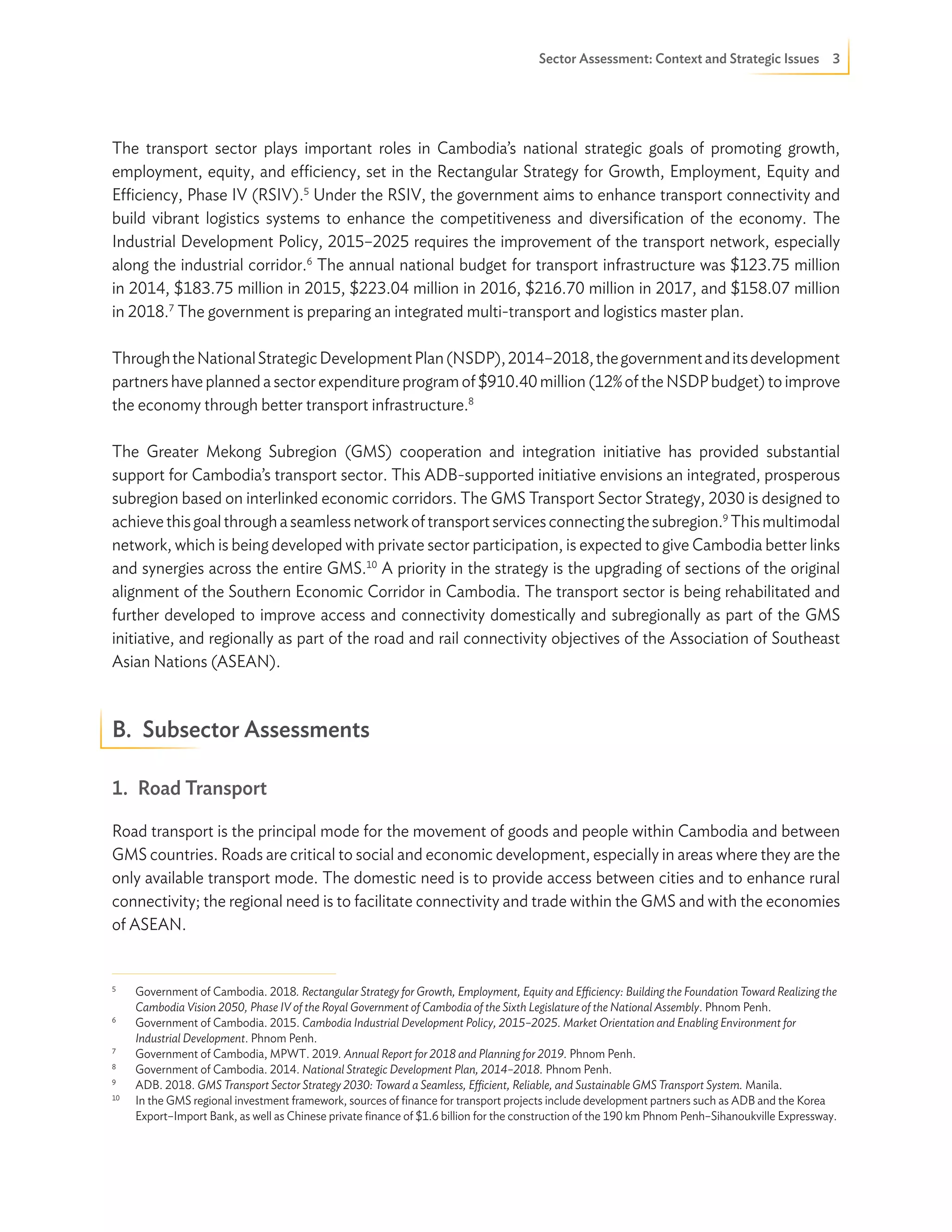 Cambodia transport-assessment-strategy-road-map | PDF