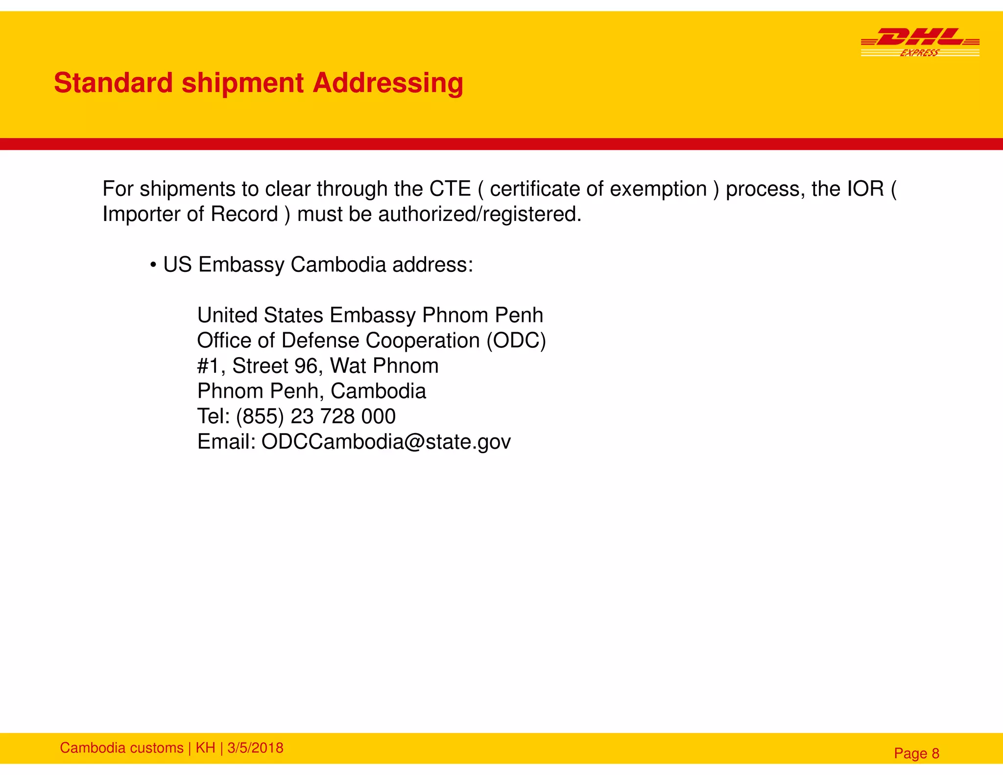 Cambodia customs - Formal Clearance | PDF
