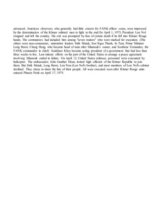 Cambodian civil war 1970 | DOCX | War and Conflicts