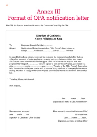 Cambodia's older people's association guidelines (1) | PDF