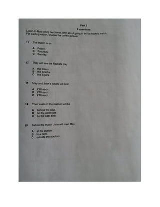 Cambradge english (level assessment) | PDF