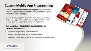 Cambria Custom Programming | PPT