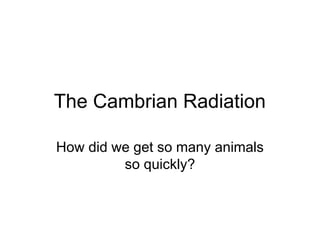 Cambrian radiation Geologic Time Scale... | PPT
