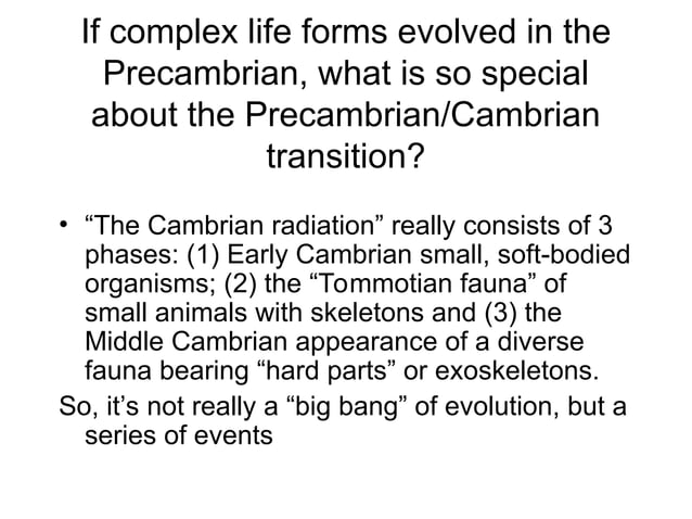 Cambrian radiation Geologic Time Scale... | PPT