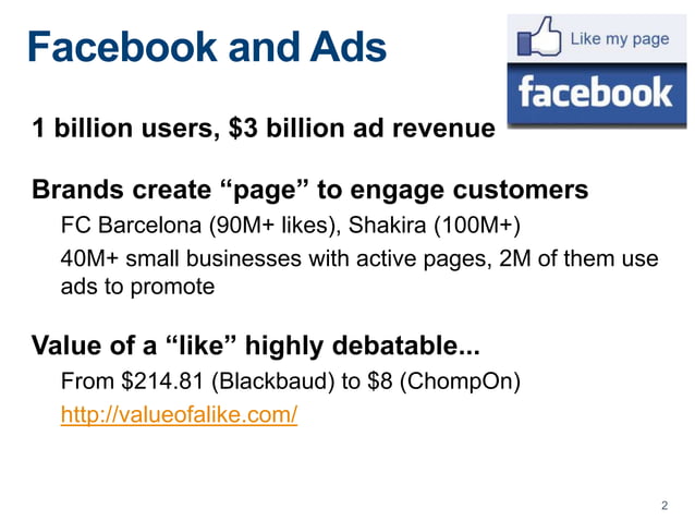 Understanding, Characterizing, and Detecting Facebook Like Farms | PPT