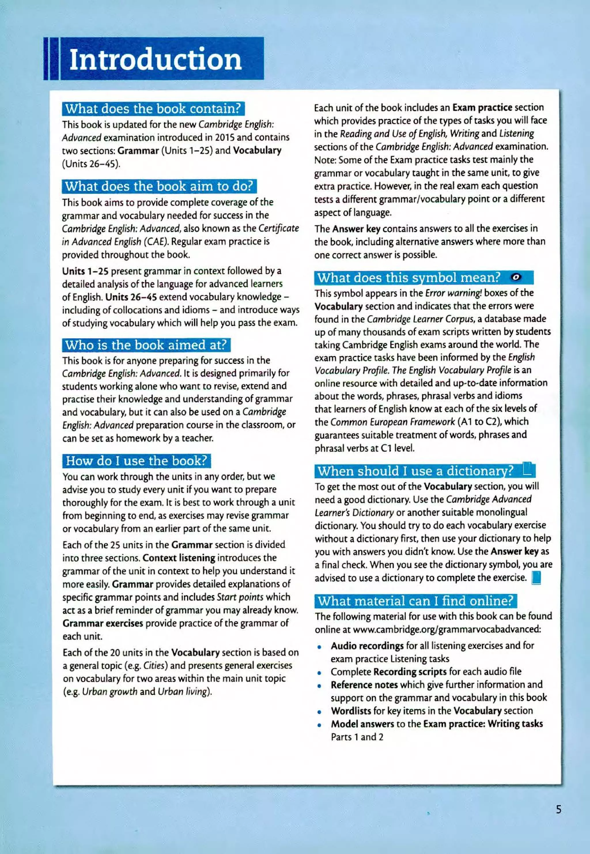 Cambridge. grammar and vocabulary for advanced | PDF