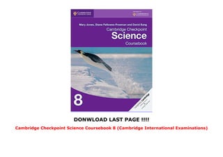 Cambridge Checkpoint Science Coursebook 8 (Cambridge International ...