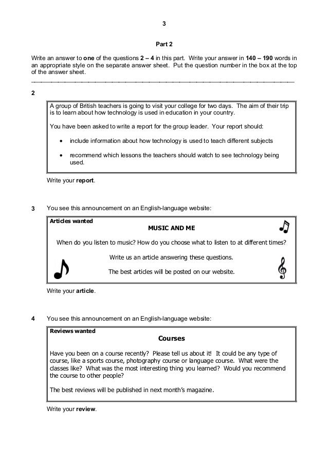 Cambridge English first 2015 sample paper 2 writing V2 Cambridge English first 2015 sample paper 2 writing V2
