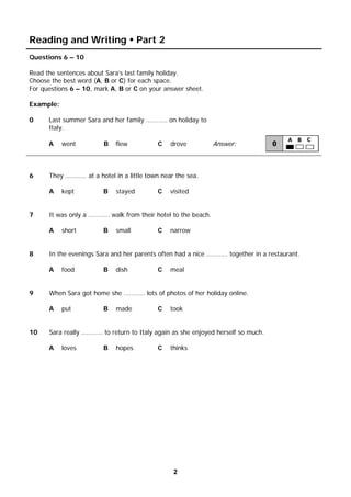 KET for Schools | PDF