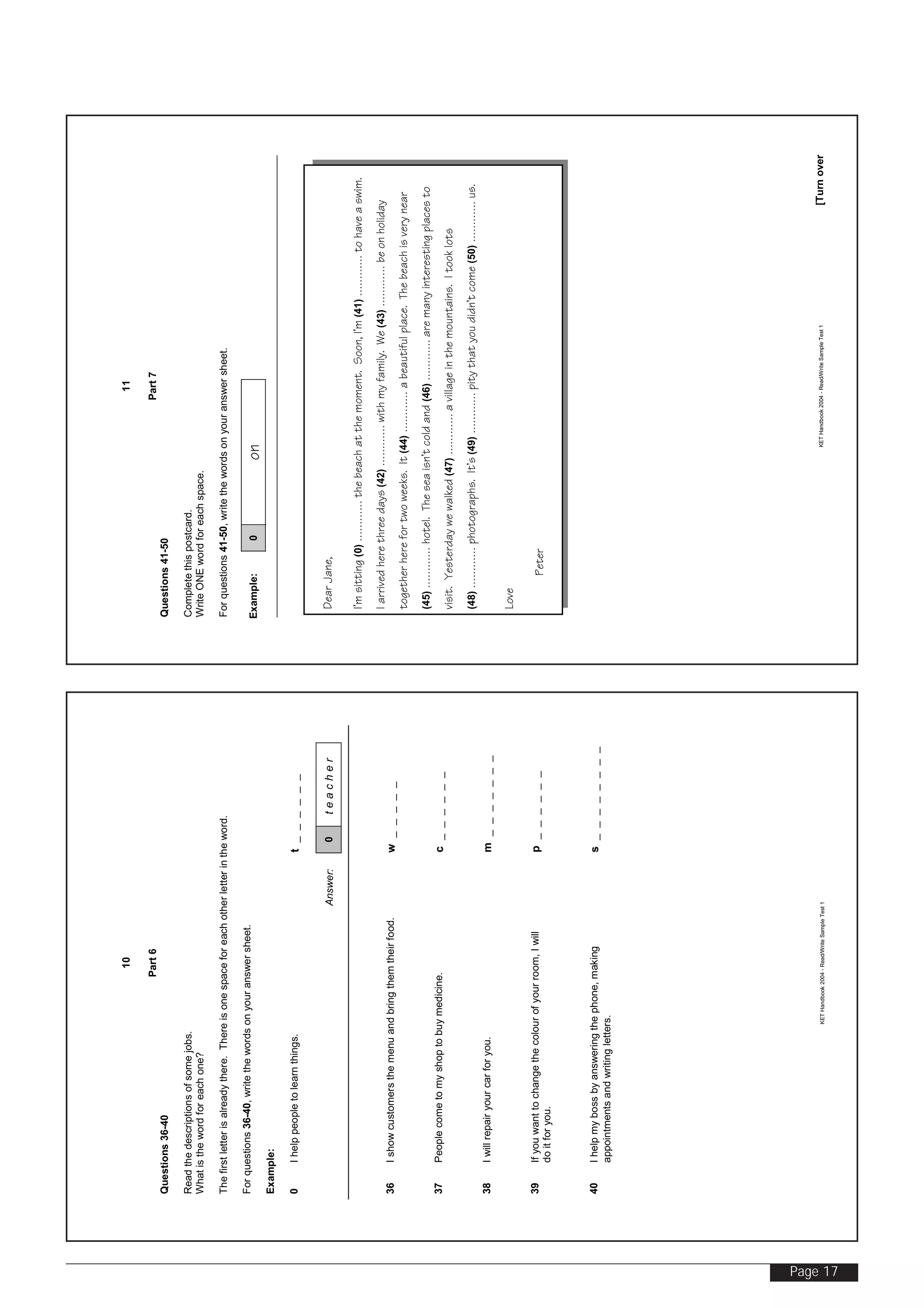Cambridge english-key-sample-paper-1-reading-and-writing v2 | PDF