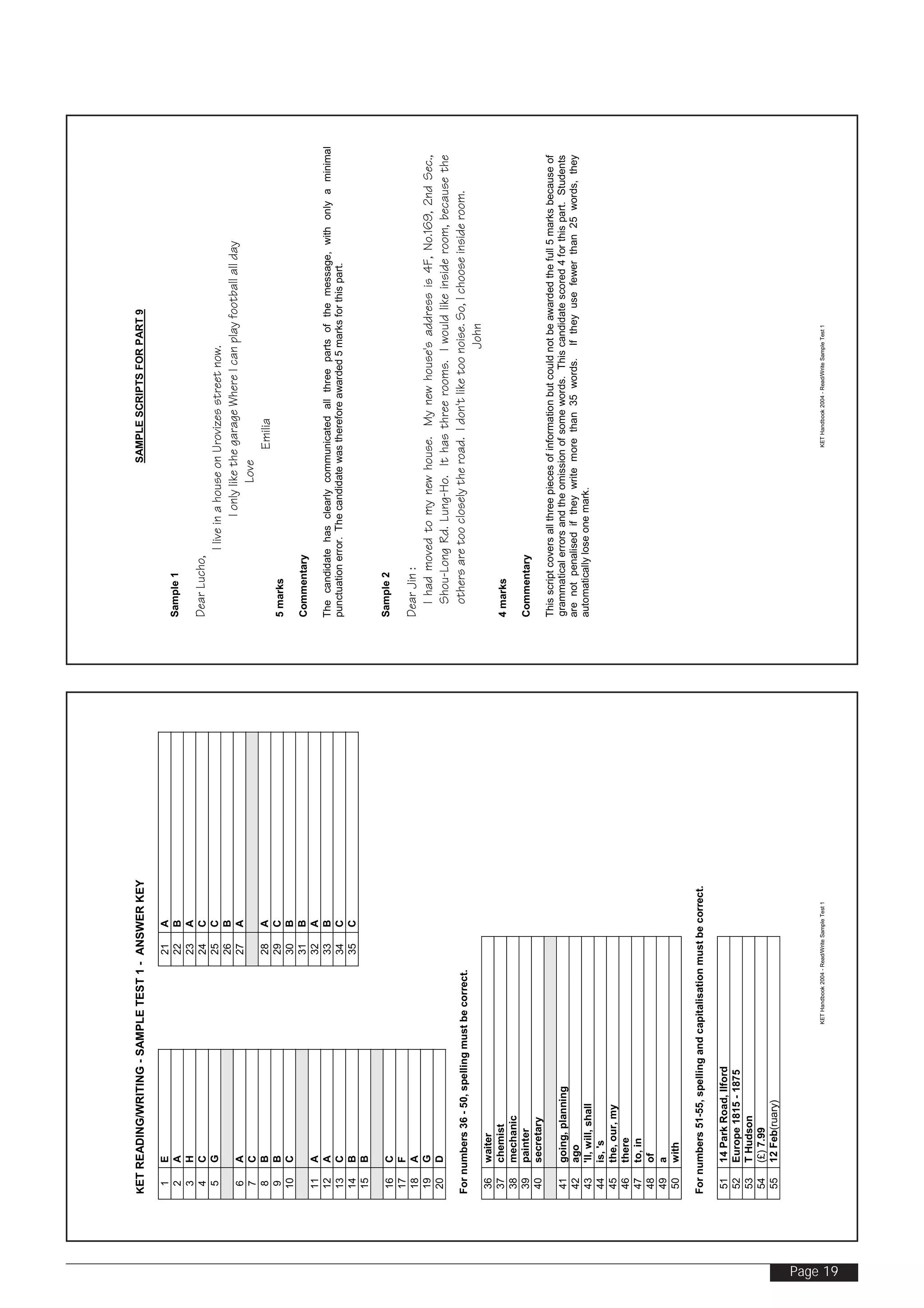 Cambridge english-key-sample-paper-1-reading-and-writing v2 | PDF