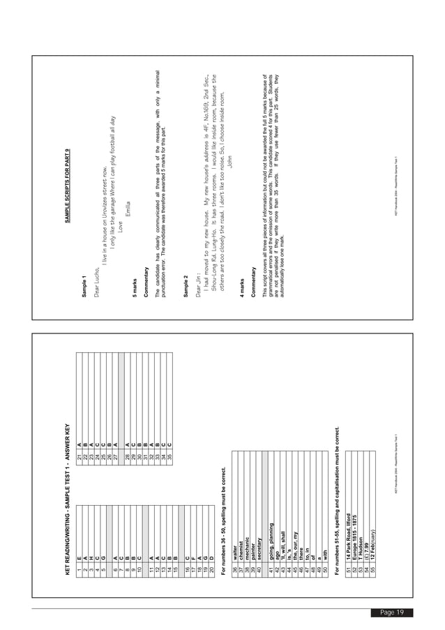 Cambridge english-key-sample-paper-1-reading-and-writing v2 | PDF