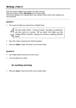 Cambridge english-preliminary-for-schools-sp-5-read-&-write v2 | PDF