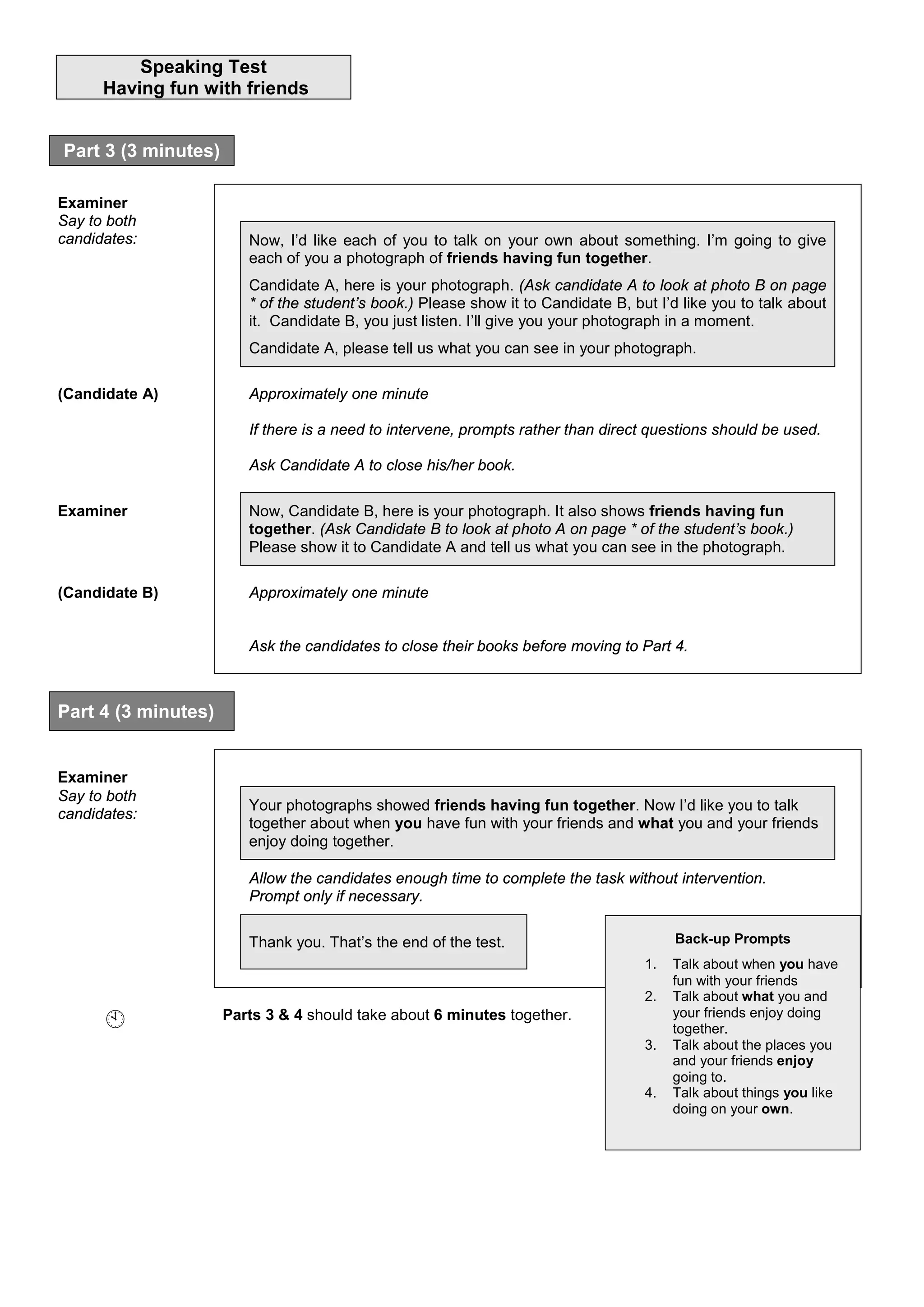 Cambridge english-preliminary-fs-sample-5-speaking-parts 3&4 v2 | PDF