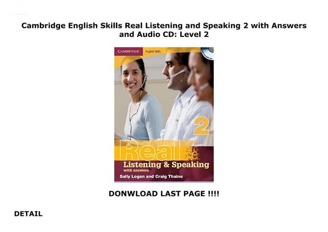 Cambridge English Skills Real Listening and Speaking 2 with Answers and Audio CD: Level 2 | PDF