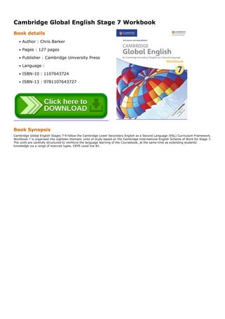 Cambridge Global English Stage 7 Workbook | PDF