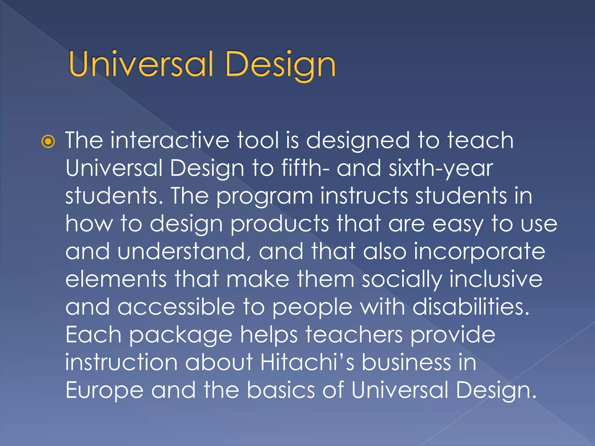 Cambridge-Hitachi Assists Teachers in Universal Design Instruction | PPT