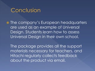 Cambridge-Hitachi Assists Teachers in Universal Design Instruction | PPTX