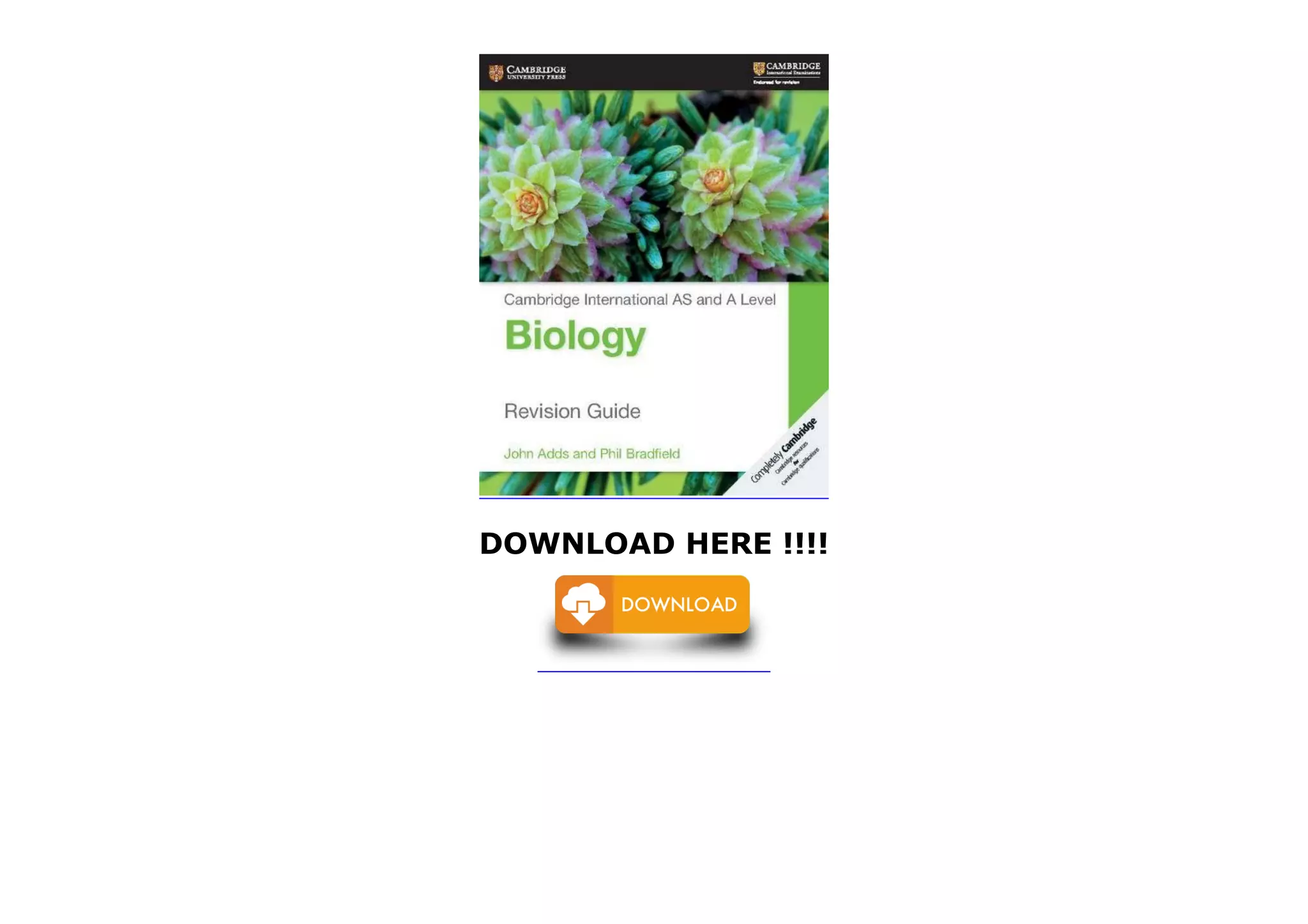 Cambridge International AS and A Level Biology Revision Guide | PDF