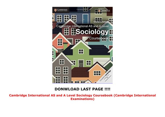 Cambridge International AS and A Level Sociology Coursebook (Cambridge ...