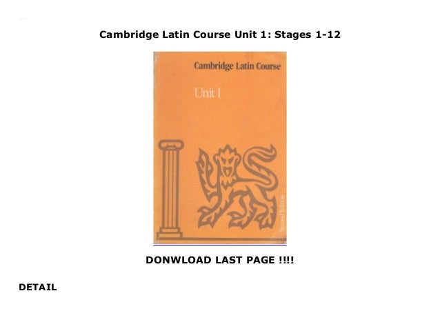 Cambridge Latin Course Unit 1: Stages 1-12