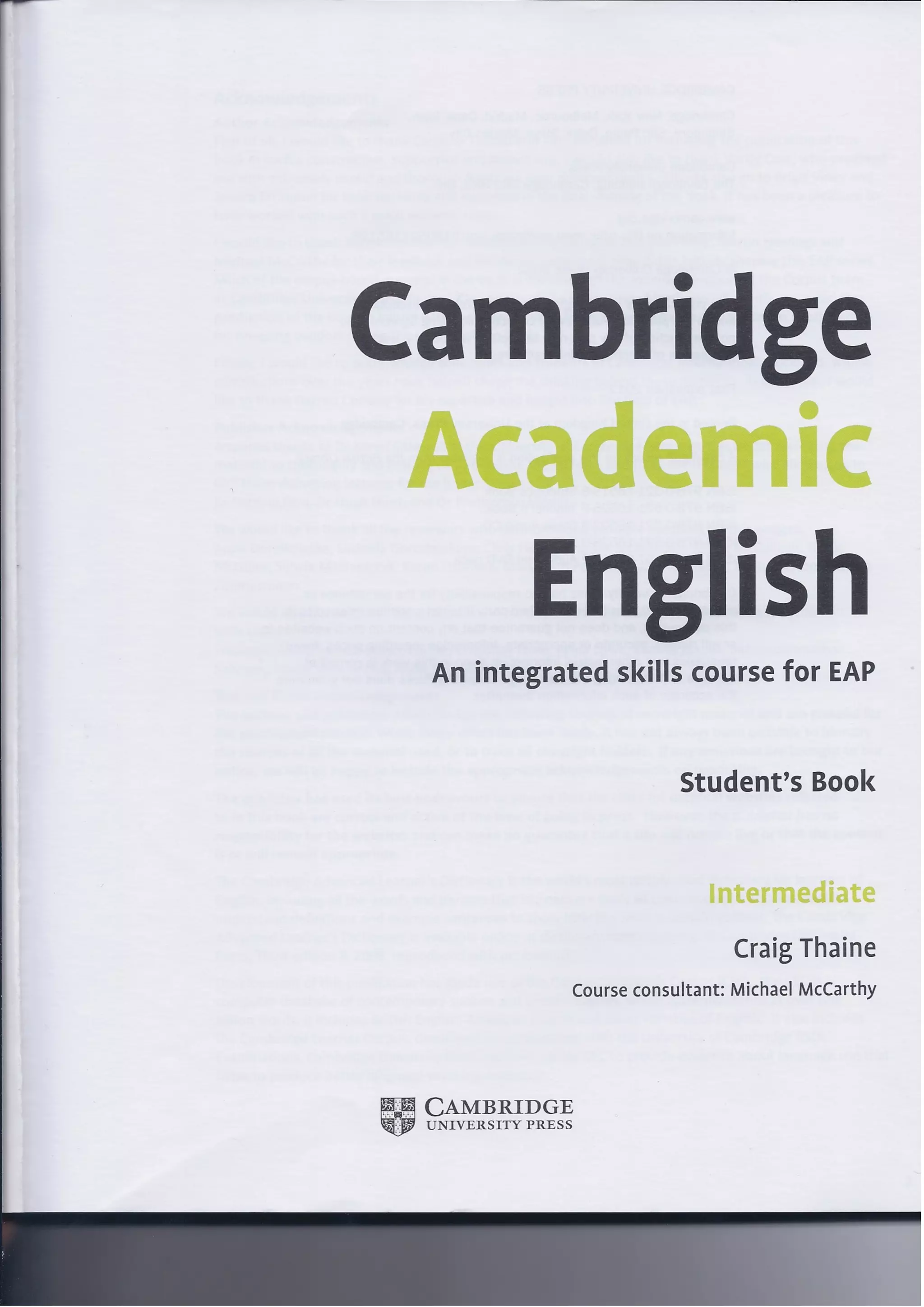 Cambridge academic english student's book intermediate | PDF ...
