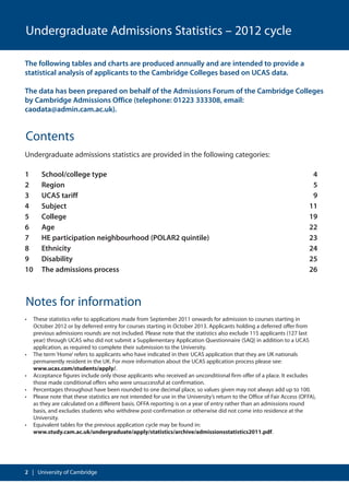 Cambridge admissions statistics | PDF