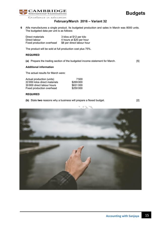 Cambridge a level budgets | PDF