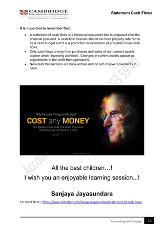 Cambridge a level cash flow statement | PDF