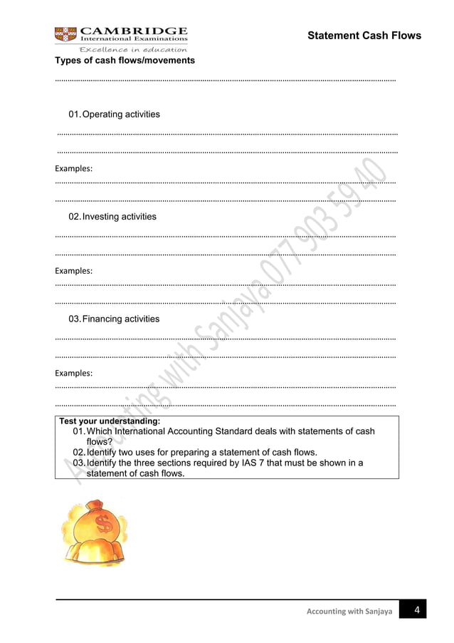 Cambridge a level cash flow statement | PDF