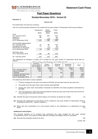 Cambridge a level cash flow statement | PDF