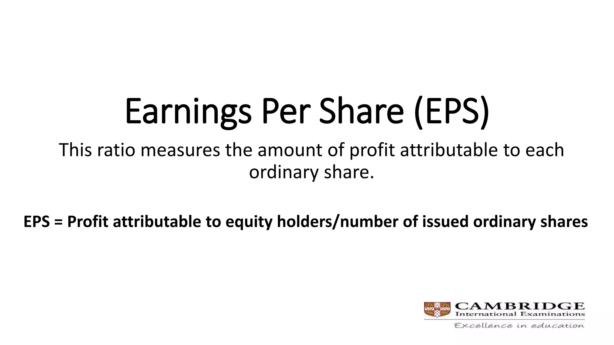 Cambridge a level investment ratios | PPTX