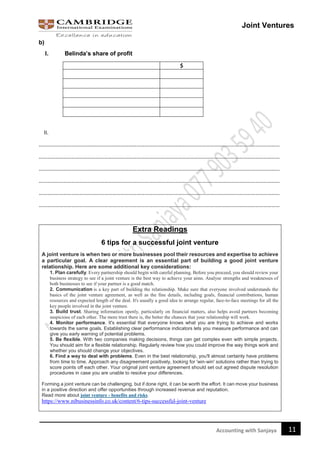 Cambridge a level joint venture | PDF