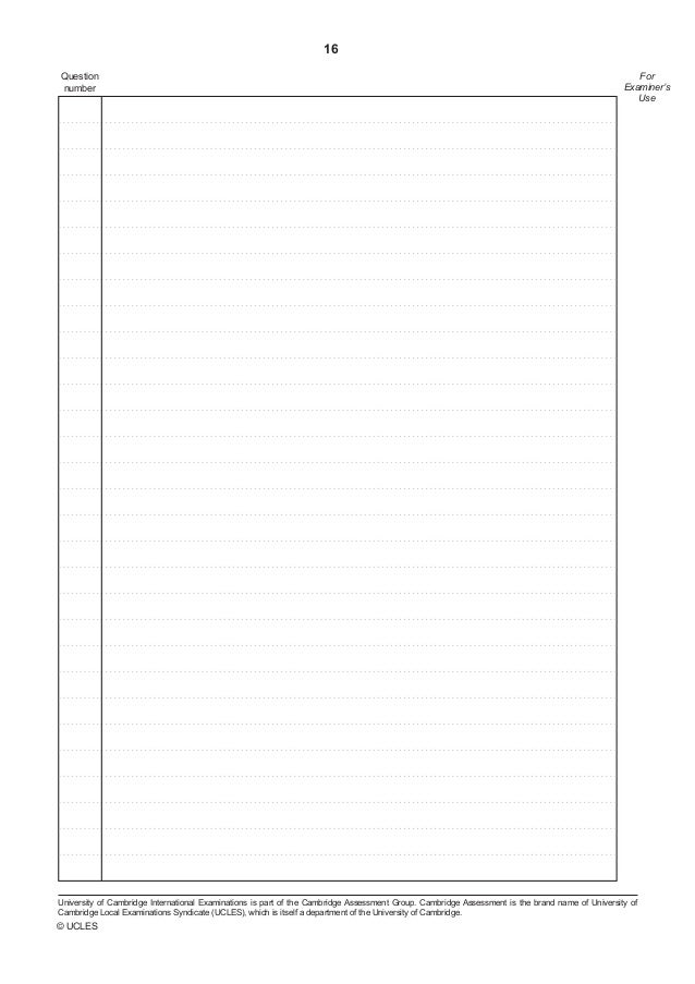 Cambridge answer booklet