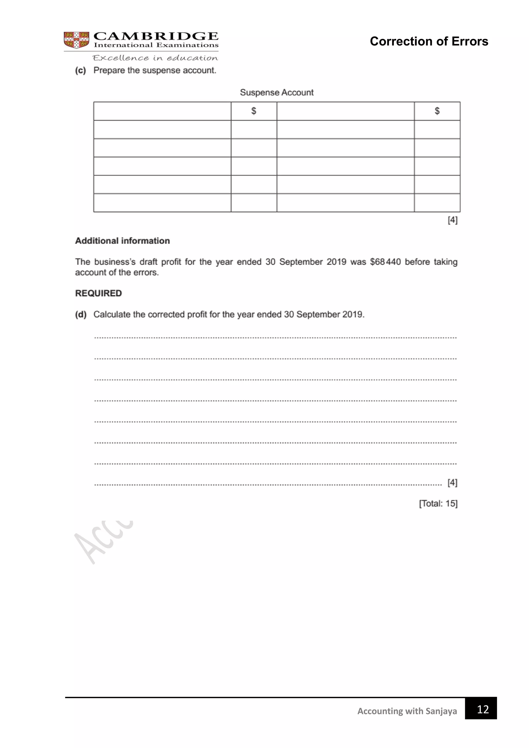 Cambridge as level correction of errors | PDF