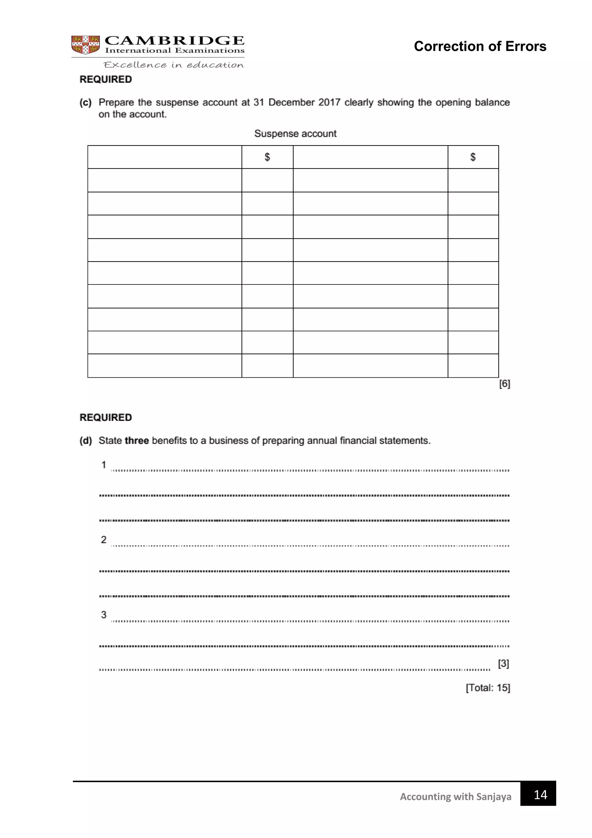 Cambridge as level correction of errors | PDF