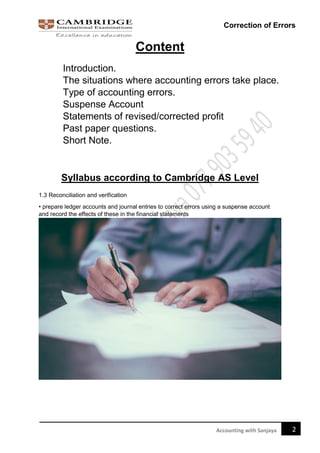 Cambridge as level correction of errors | PDF