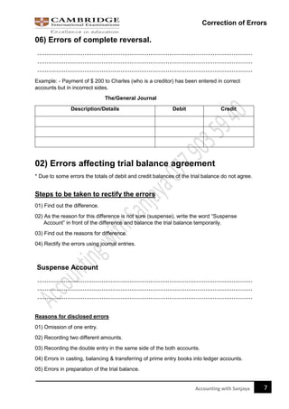 Cambridge as level correction of errors | PDF