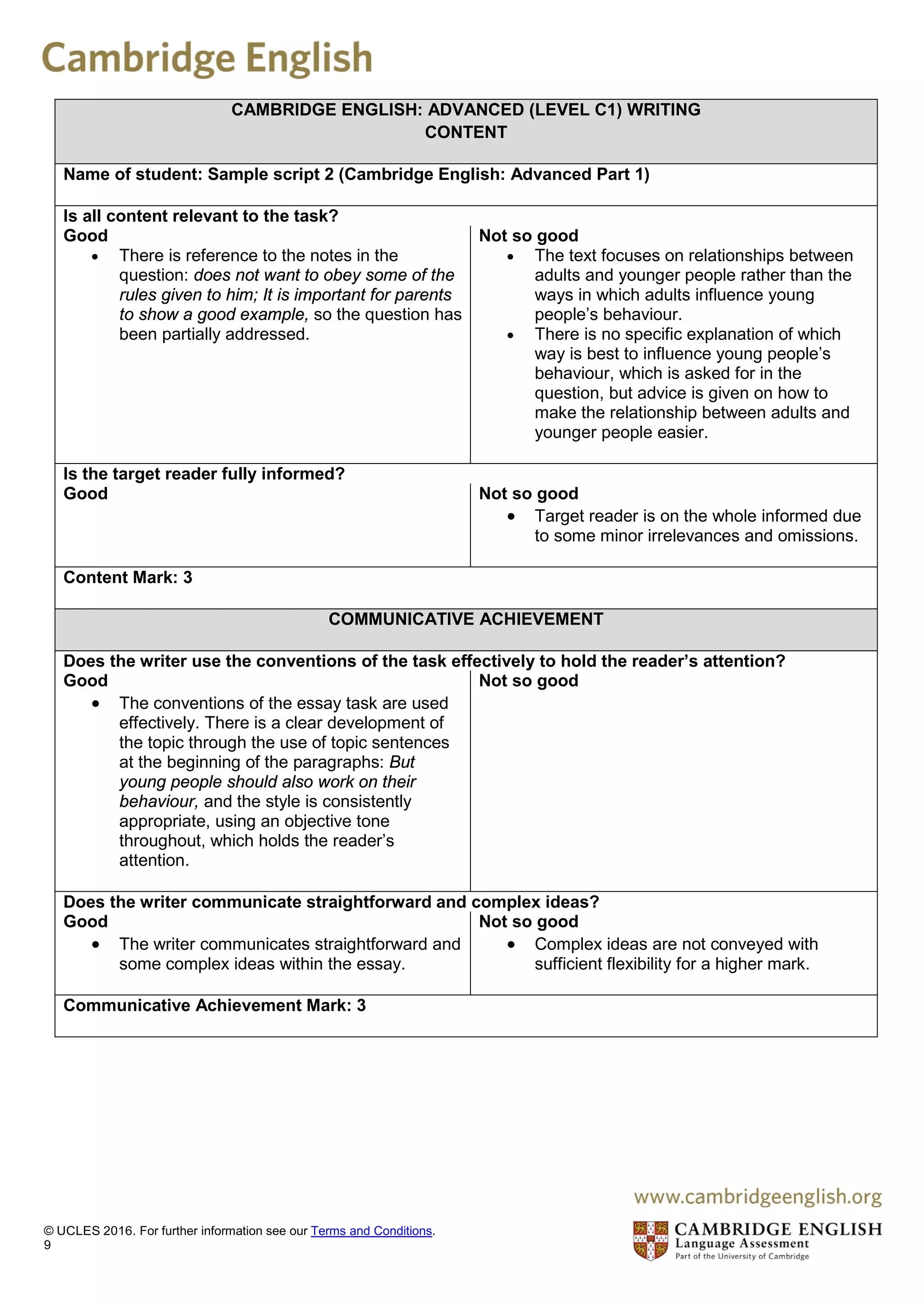 Cambridge assessing writing-c1 | PDF